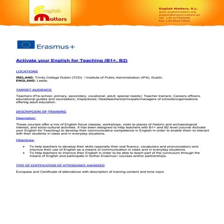 Activate your English for teaching | PDF