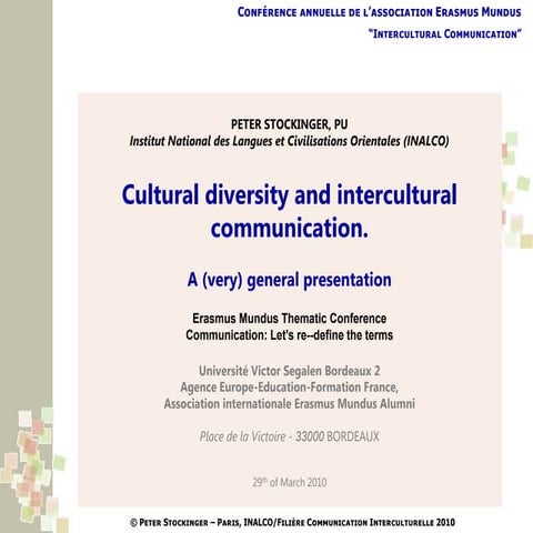 Cultural diversity and intercultural/crosscultural communication. | PDF