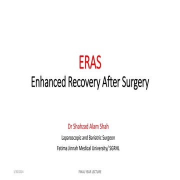 Enhanced Recovery after Anesthesia: ERAS PRESENTATION .pptx