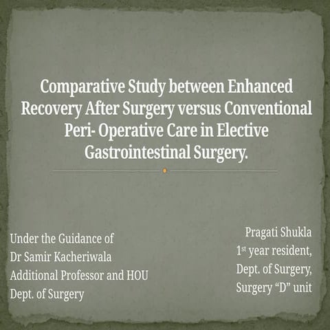 Enhanced recovery after surgery presentation | PPTX