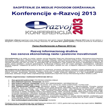 E razvoj saopstenje_za_medije_130325 | PDF
