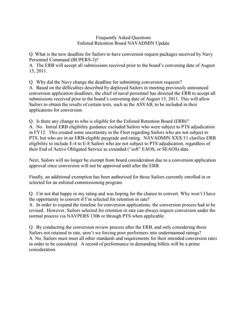 EAOS to PRD Alignment NAVADMIN 307/17 | PPTX