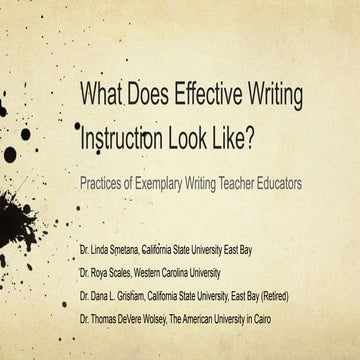 What Does Effective Writing Instruction Look Like? Practices of ...