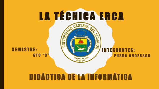 metodología de aprendizaje ERCA | PPTX