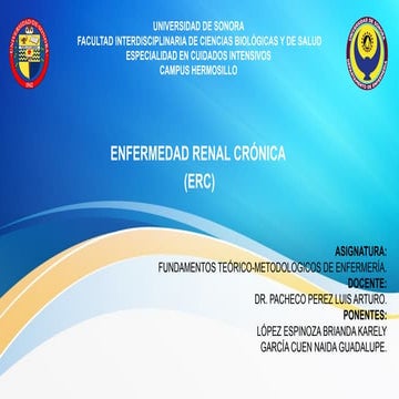 ERC EXPOSICIÓN ENFERMEDAD RENAL CRONICA | PPTX