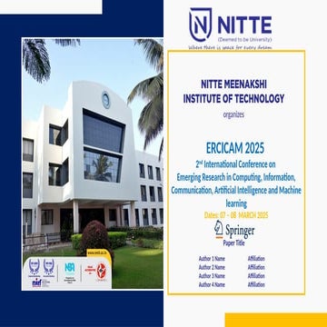 PPT TEMPLATE FOR CONFERENCES RELATED TO SPRINGER AND IEEE | PPTX