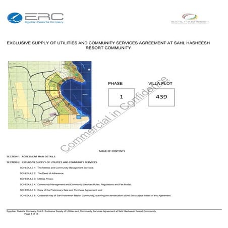 Erc Standard Utilities Supply Agreement 439 | PDF