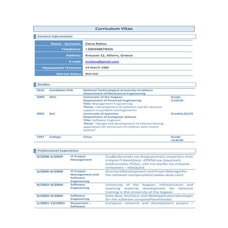 Elena Rokou CV (En) | DOCX