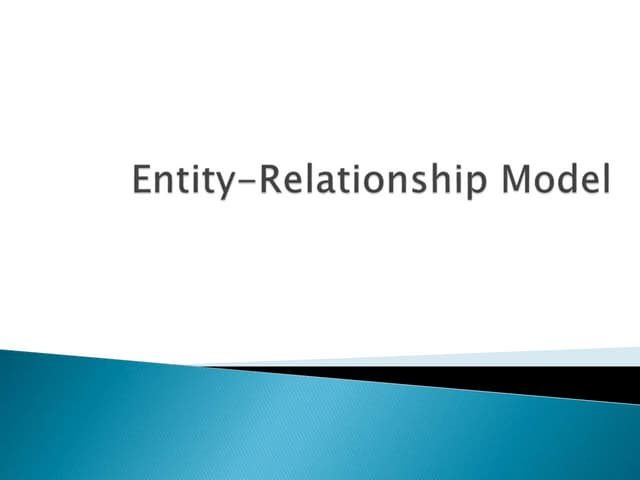 Entity Relationship Model in Database System | PPTX