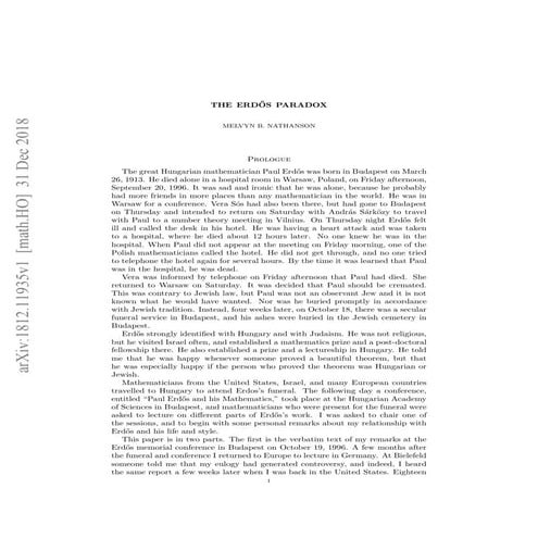 The Erdos Paradox Pdf