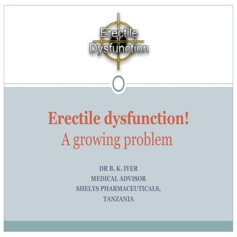 Erectile Dysfunction And Tadalafil | PPT