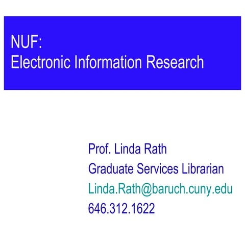Eresearch strategies | PPT