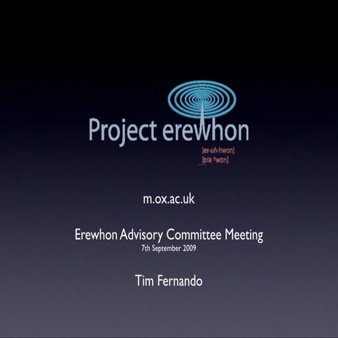 Erewhon advisory committee meeting 7th september | PDF | IT and Internet Support | Internet