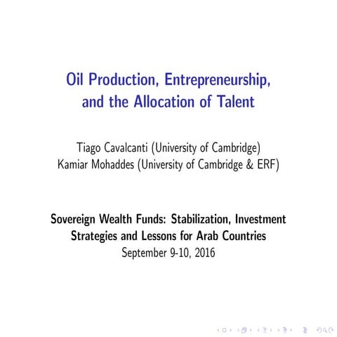 Oil production, entrepreneurship, and the allocation of talent | PDF