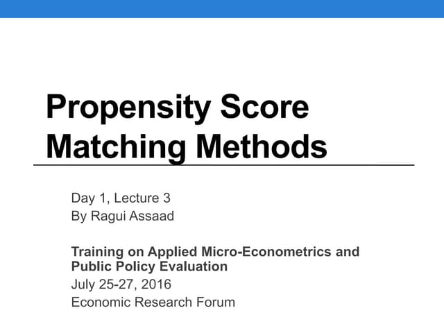 Propensity score matching overview | PDF