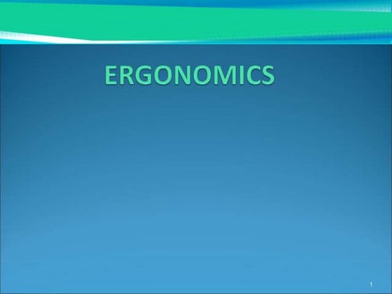 Basic Ergonomics ________training program | PPT