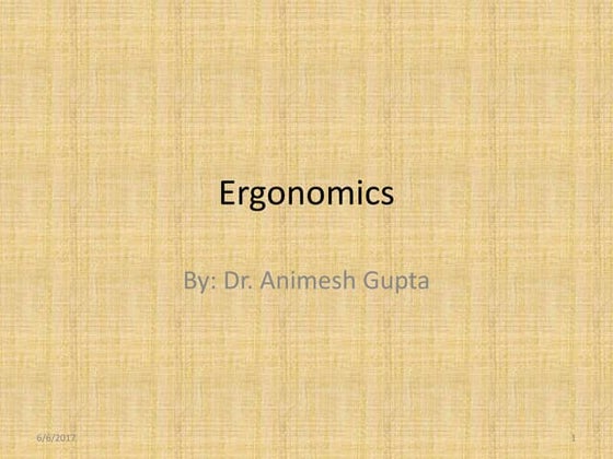 Ergonomics healthcare professinals | PPT