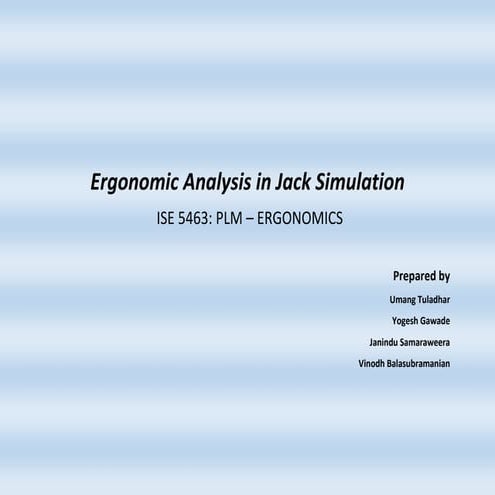 Ergonomics project in jack simulation | PDF