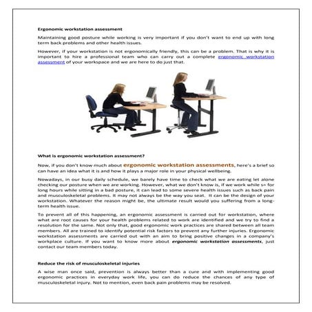 Ergonomic workstation assessment | PDF