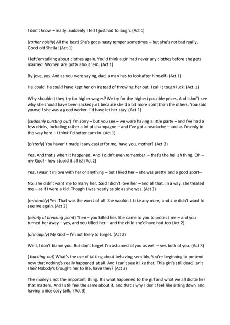 An Inspector Calls - Quotations | DOC