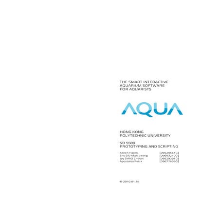 AQUA-THE SMART INTERACTIVE AQUARIUM SOFTWARE FOR AQUARISTS | PDF