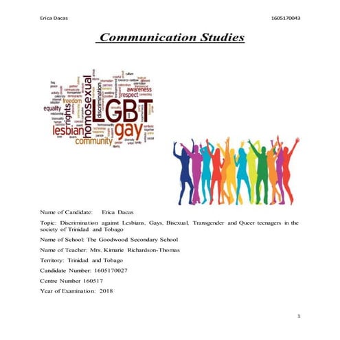  Communication Studies Ia Reflective Piece Communication Studies 