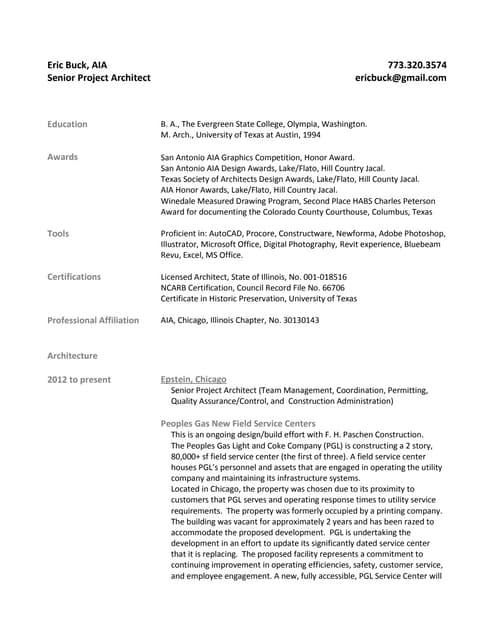 Eric Buck presentations