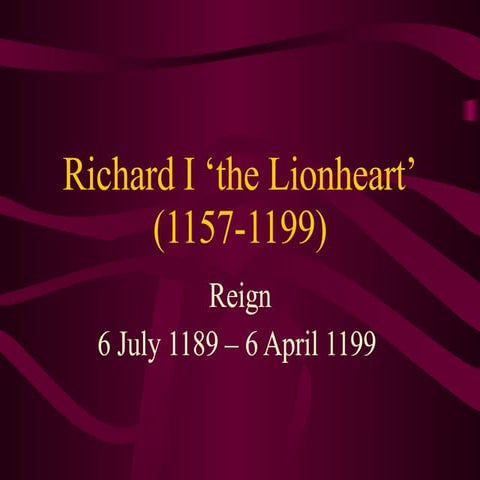 Richard I | PPT
