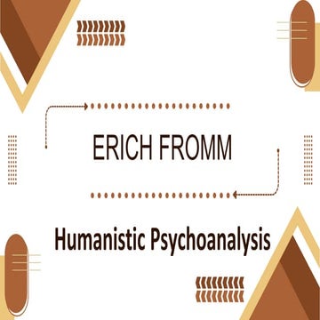 Erich Fromm - Humanistic Psychoanalysis | PDF