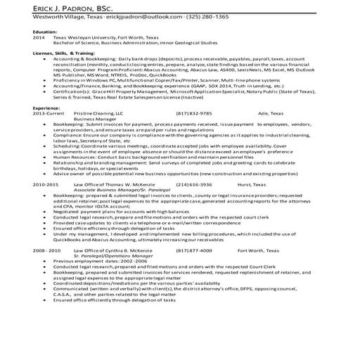 Erick J. Padron Resume | PDF
