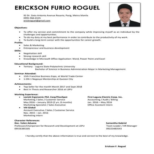 Erickson resume 2019 | PDF