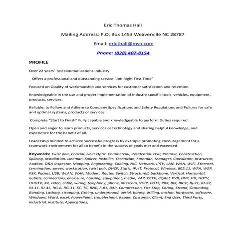 Eric resume 082015 | DOC