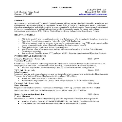 Eric Resume V1.1 C | DOC