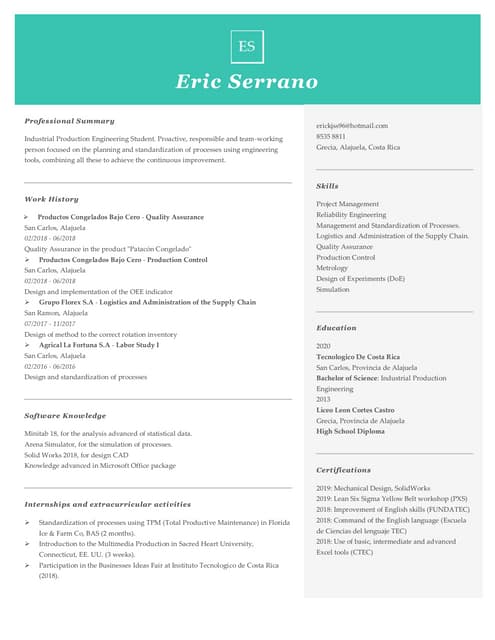 Aaron Goldenberg's most current Resume | PDF