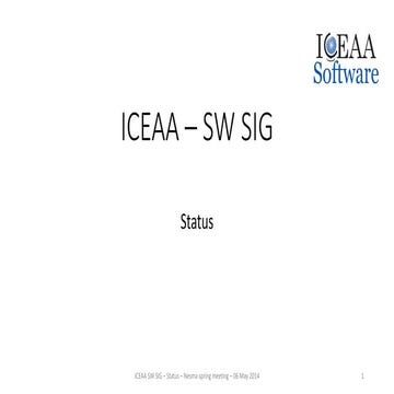 Eric van der Vliet - ICEAA SW - Status.pdf
