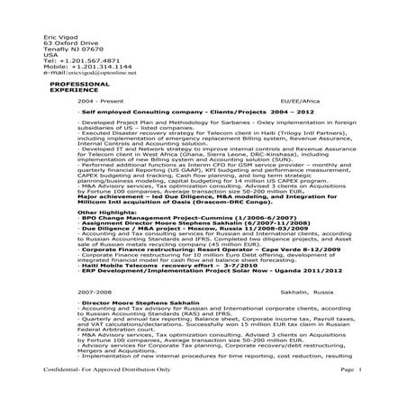 Eric Vigod Cv V2012.1 | DOC