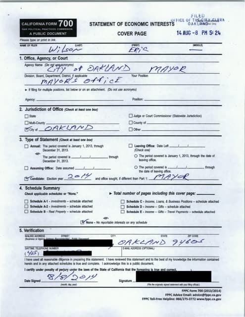 Jean Quan FPPC Form 501 | PDF