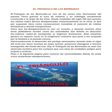 Descubre el secreto del triangulo de las bermudas | PDF