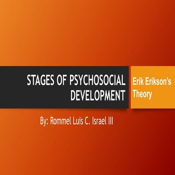 Ppt Erik Eriksons Stages Of Psychosocial Development