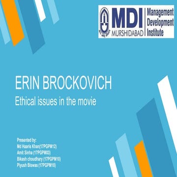 Ethics at the Movies: Erin Brockovich (2000) | PDF