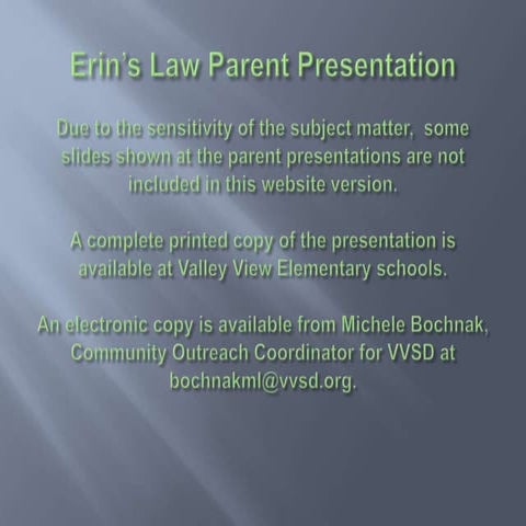 Erin's law parent presentation English | PPTX