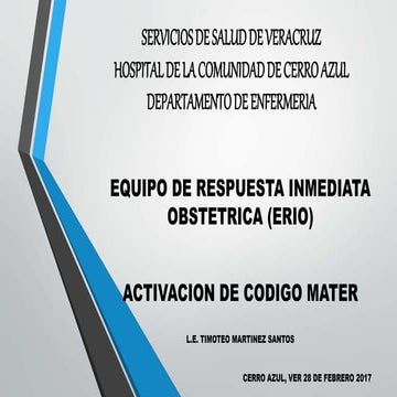 Triage Obstétrico, Código Mater y Equipo de.pptx