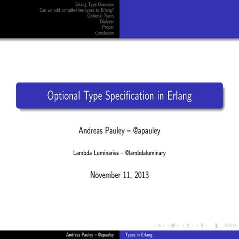 Optional Type Specification in Erlang | PDF