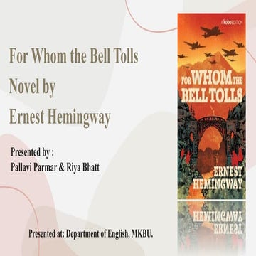 Ernest Hemingway-For Whom the Bell Tolls | PPT