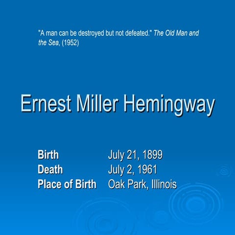 Ernest Hemingway | PPT