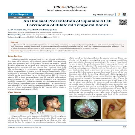 Crimson Publishers-An Unusual Presentation of Squamous Cell Carcinoma ...