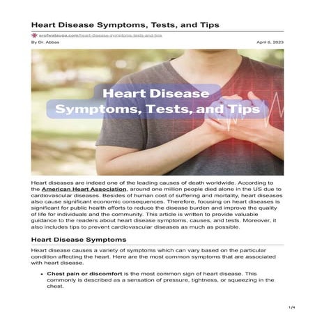 Understanding Heart Diseases/An Overview of Common Heart Disorders. | PPTX