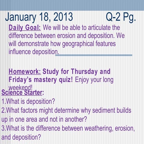 Erosion, deposition, soil intro | PPT