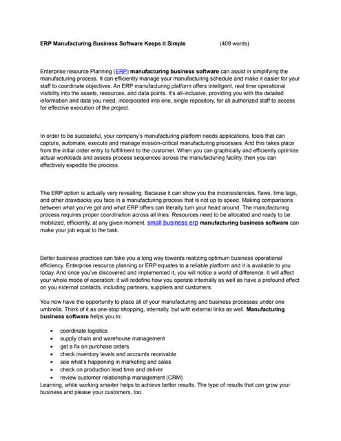 Introduction To Enterprise Resource Planning | PDF