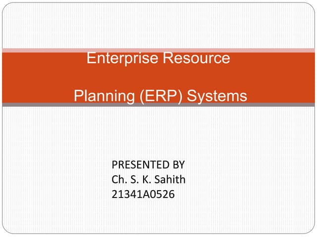 Enterprise Resource Planning(ERP) | PPT
